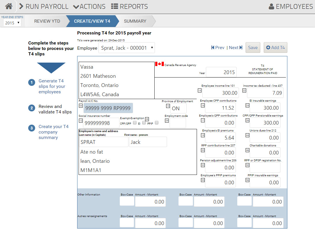 Creating T4, T4A and RL-1 tax slips – PaymentEvolution Support